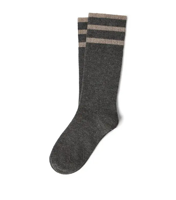Brunello Cucinelli Cashmere-blend Sparkling Socks - Black