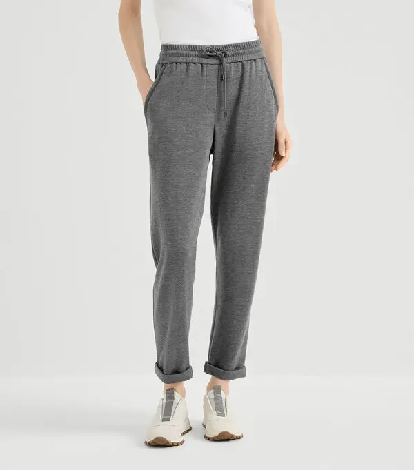 Brunello Cucinelli Cotton-silk Drawstring Trousers