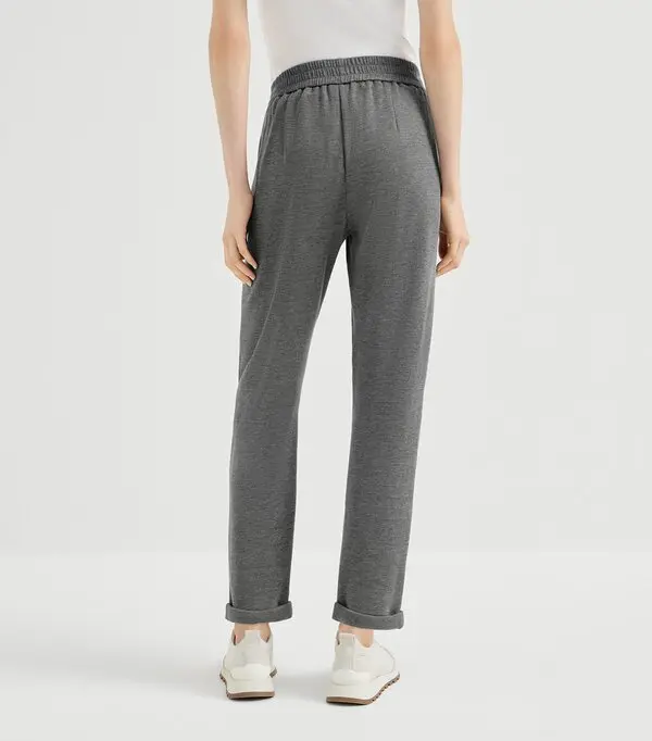 Brunello Cucinelli Cotton-silk Drawstring Trousers