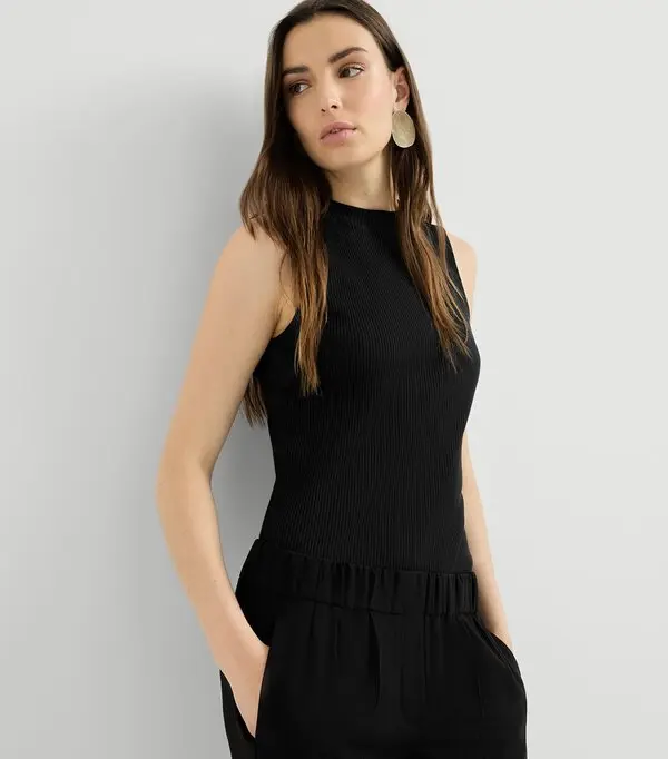 Brunello Cucinelli Cotton Ribbed Tank Top - Black