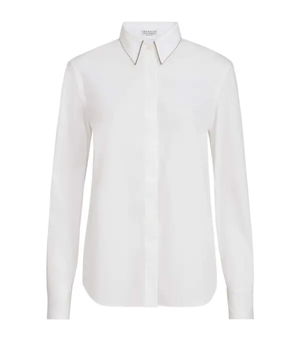 Brunello Cucinelli Stretch-cotton Poplin Monili Shirt