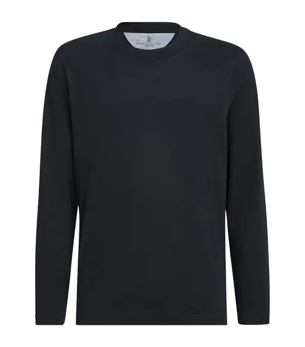 Brunello Cucinelli Cotton Long-sleeve T-shirt - Blue