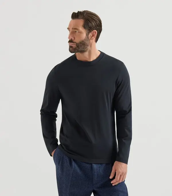 Brunello Cucinelli Cotton Long-sleeve T-shirt - Blue