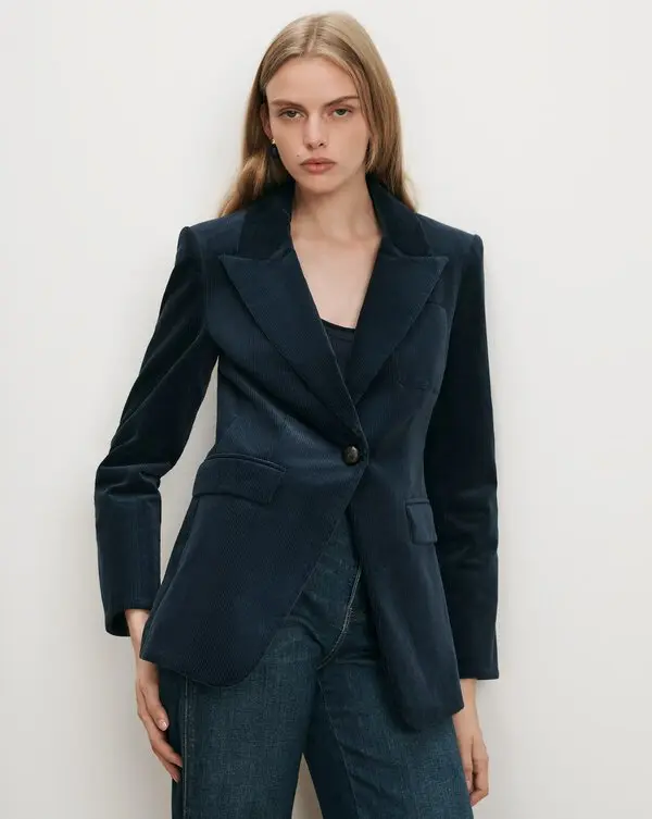 Veronica Beard Livvy Corduroy Dickey Jacket - Heritage Navy