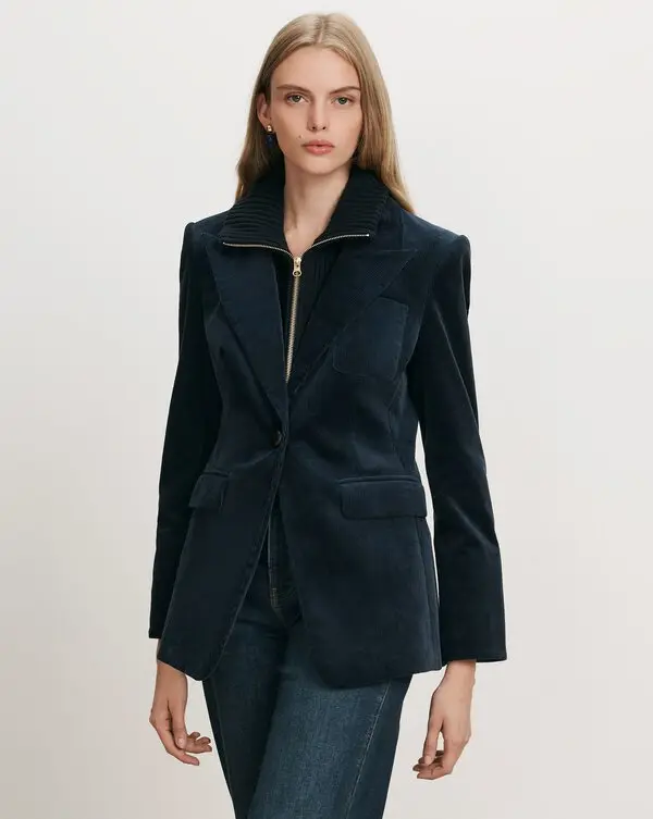 Veronica Beard Livvy Corduroy Dickey Jacket - Heritage Navy