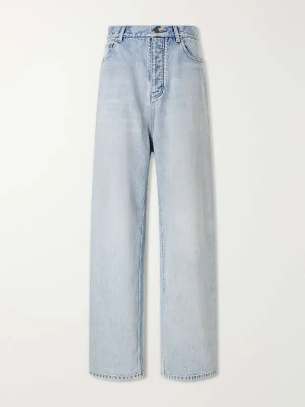 Balenciaga Straight-leg Cotton Denim Pants - Blue