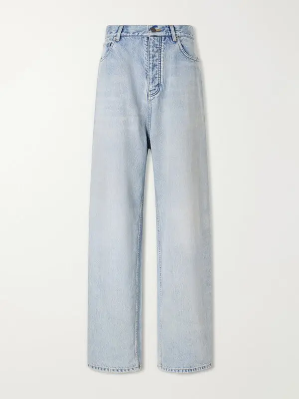 Balenciaga Straight-leg Cotton Denim Pants - Blue