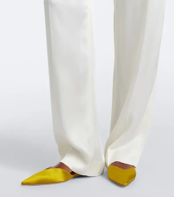 Victoria Beckham Satin Wide-leg Trousers