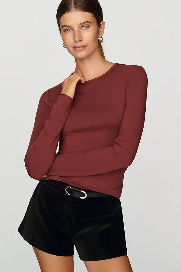 Anthropologie Evan Modal Cotton Blend Tee - Brown