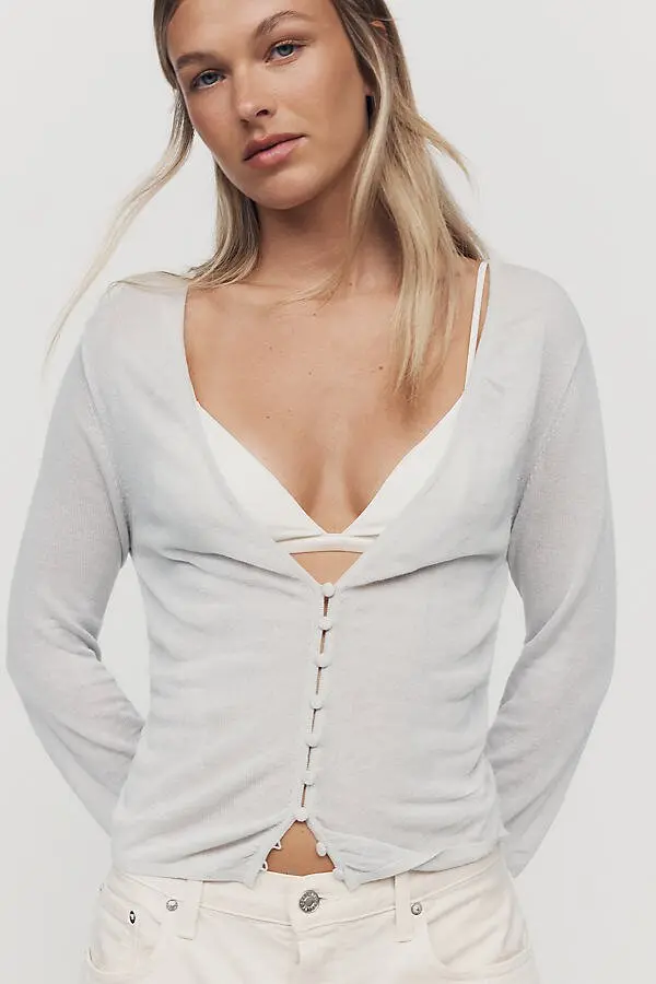 Anthropologie Ruched Long Sleeve Sweater