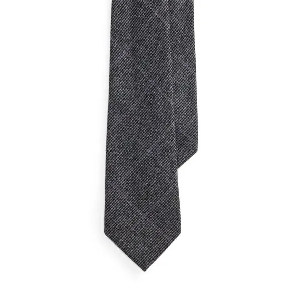 Ralph Lauren Mini-tick-weave Wool-cashmere Neck Tie - Medium Grey Multi