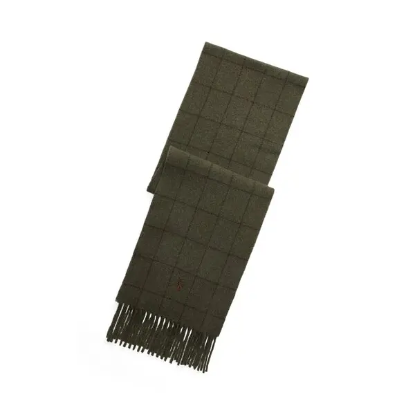 Ralph Lauren Reversible Windowpane Wool-blend Scarf - Dark Loden