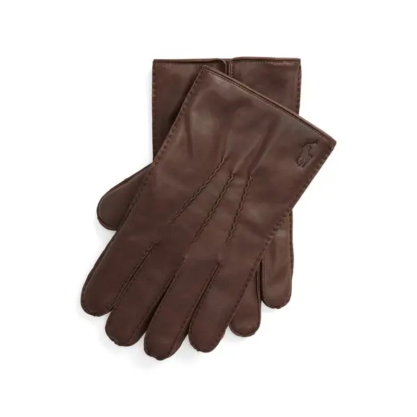 Ralph Lauren Cashmere-lined Sheepskin Touch Gloves - Dark Brown