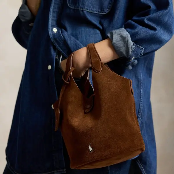 Ralph Lauren Suede Small Tote & Crossbody - Cafe
