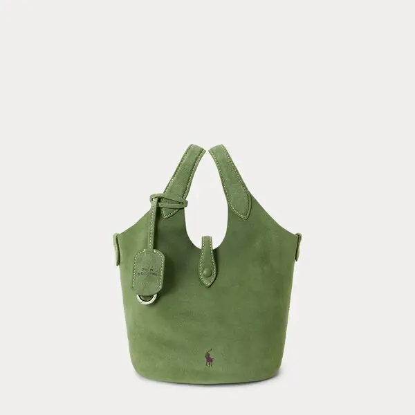 Ralph Lauren Sueded Calfskin Tote - Pesto