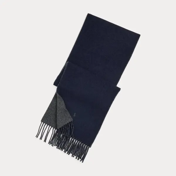 Ralph Lauren Reversible Wool-cashmere Scarf - Navy/charcoal