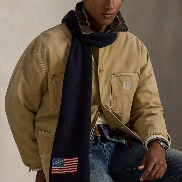 Ralph Lauren Flag Knit Wool-blend Scarf