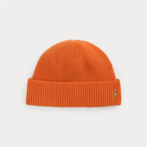 Ralph Lauren Signature Pony Wool-blend Beanie - Orange