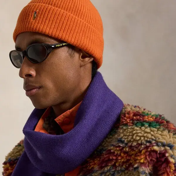 Ralph Lauren Signature Pony Wool-blend Beanie - Orange