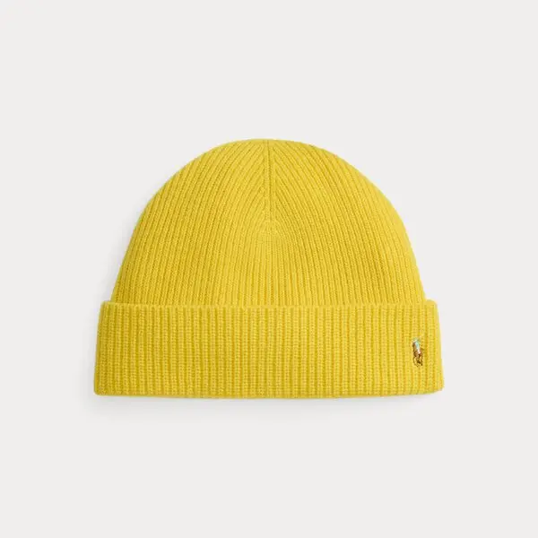 Ralph Lauren Signature Pony Wool-blend Beanie - Yellow