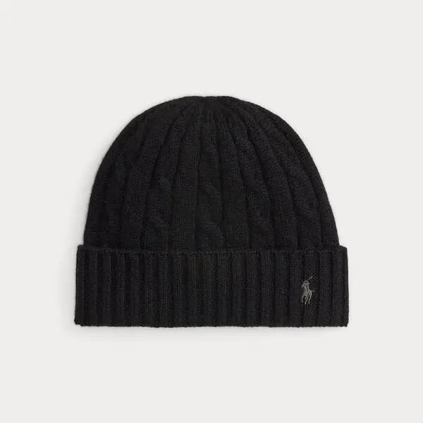 Ralph Lauren Cashmere Beanie - Polo Black