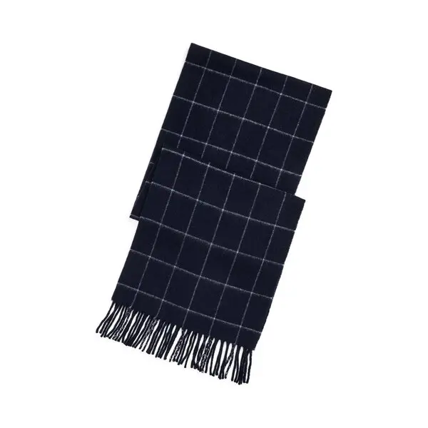 Ralph Lauren Windowpane Cashmere-wool Scarf - Classic Navy