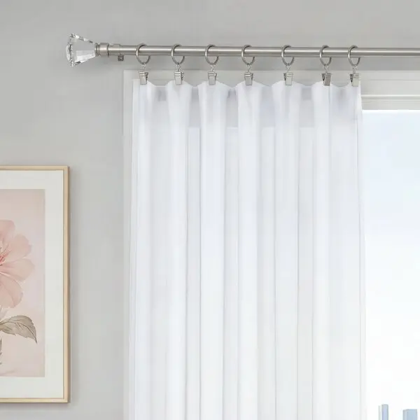 Juicy Couture Malibu 2-piece Adjustable Curtain Rod Set - Silver