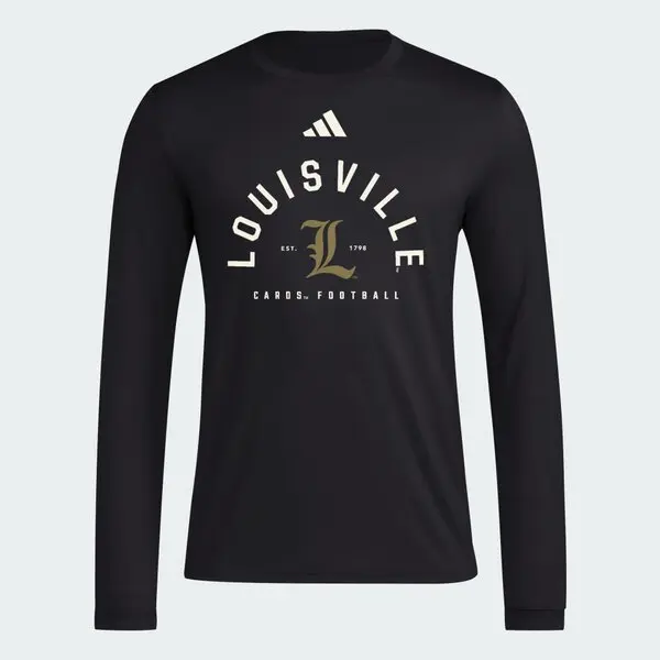 Adidas Louisville Cardinals Long Sleeve Graphic T-shirt - Black / Multi