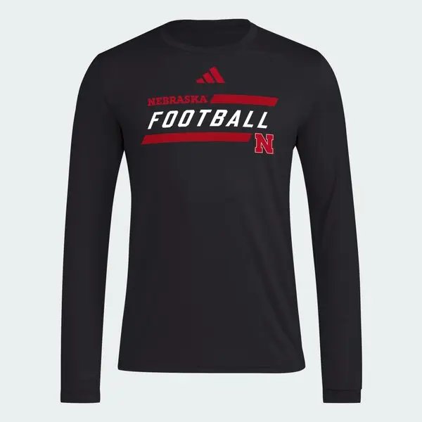 Adidas Nebraska Cornhuskers Long Sleeve T-shirt Black