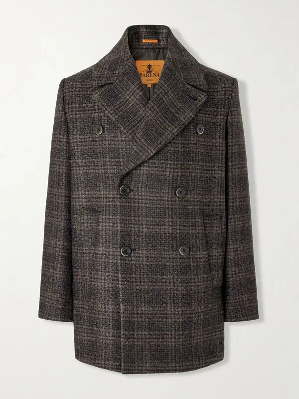 Barena Venezia Double-breasted Prince Of Wales Wool-blend Blouson Jacket