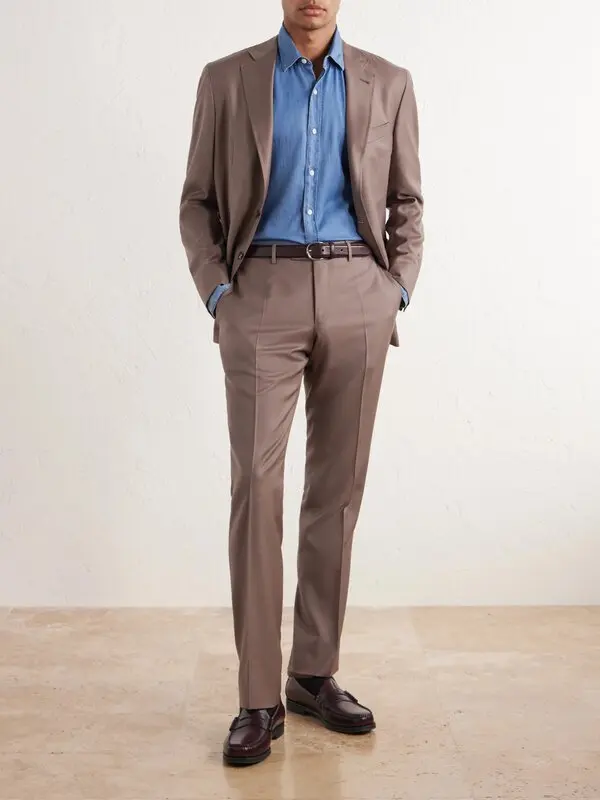 Canali Slim-fit Wool-twill Suit Trousers