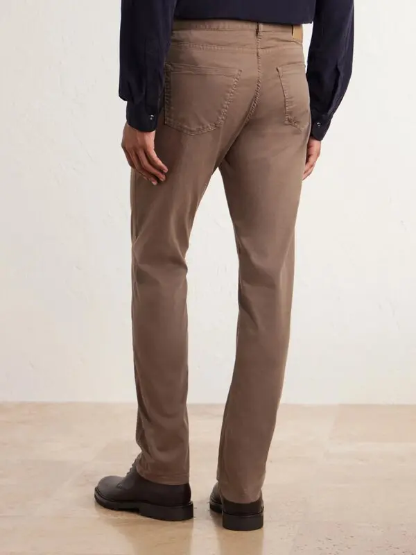 Canali Straight-leg Cotton-blend Twill Trousers