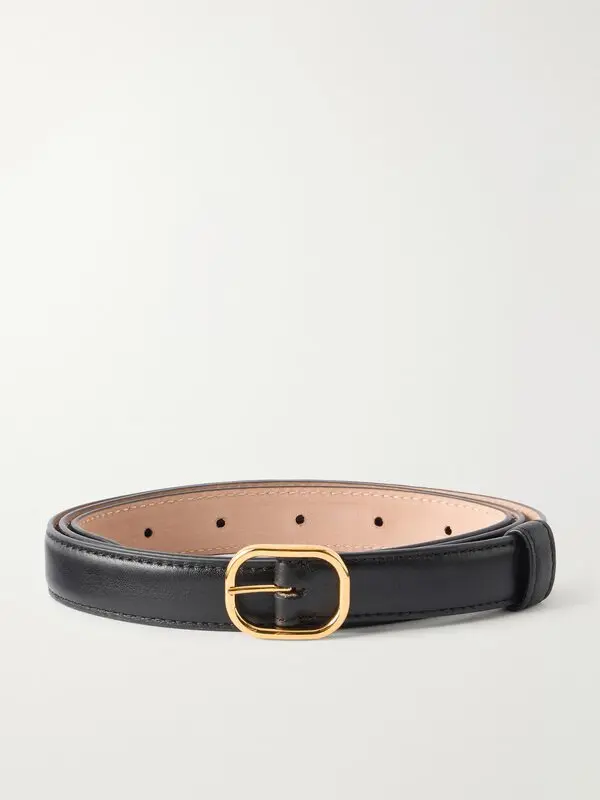Husbands 1.5cm Leather Belt - Black