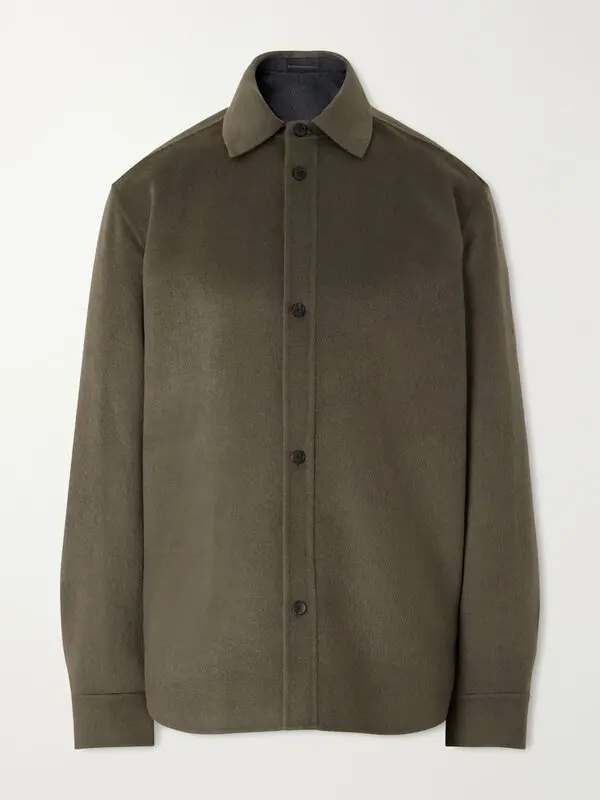 Mr P. Wool And Cashmere-blend Overshirt - Green