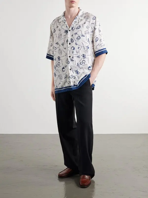 MANAAKI Hawaiki Camp-collar Printed Lyocell-twill Shirt