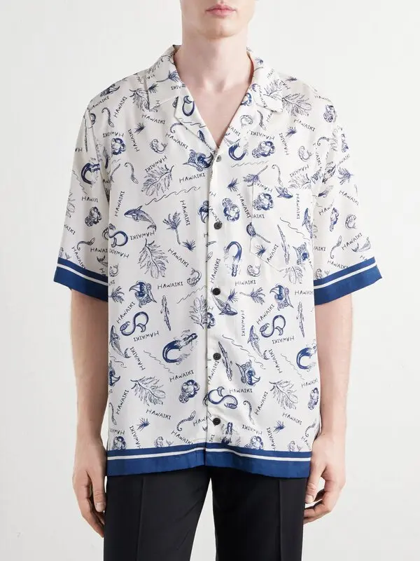 MANAAKI Hawaiki Camp-collar Printed Lyocell-twill Shirt