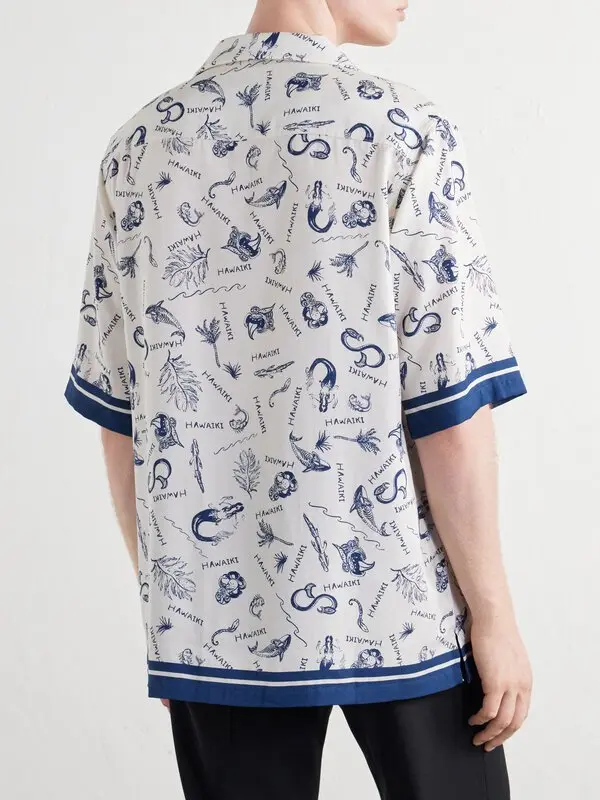 MANAAKI Hawaiki Camp-collar Printed Lyocell-twill Shirt