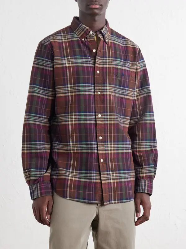 Polo Ralph Lauren Button-down Collar Logo-embroidered Checked Cotton Oxford Shirt - Red