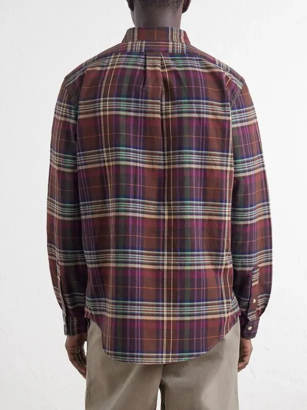 Polo Ralph Lauren Button-down Collar Logo-embroidered Checked Cotton Oxford Shirt - Red