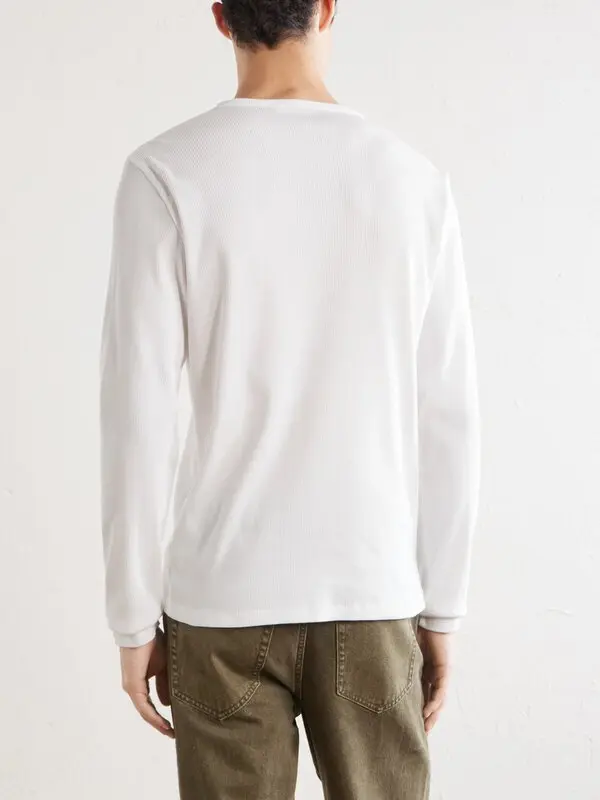 Mr P. Ribbed Organic Cotton Henley T-shirt