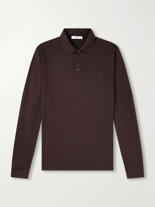 Mr P. Silk And Cotton-blend Polo Shirt