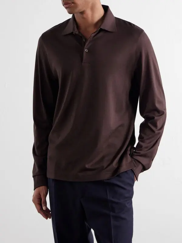 Mr P. Silk And Cotton-blend Polo Shirt