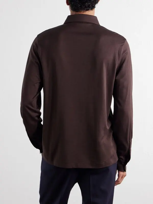 Mr P. Silk And Cotton-blend Polo Shirt