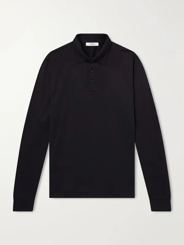Mr P. Silk And Cotton-blend Polo Shirt
