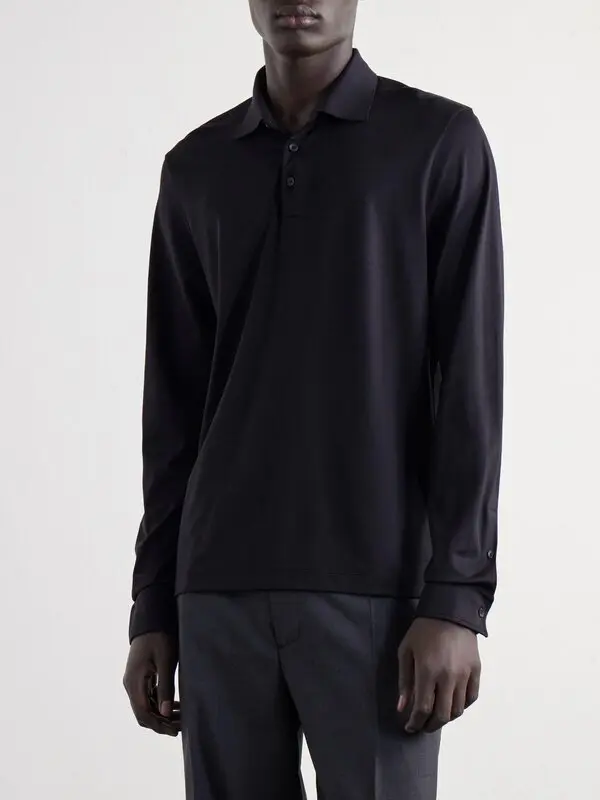Mr P. Silk And Cotton-blend Polo Shirt