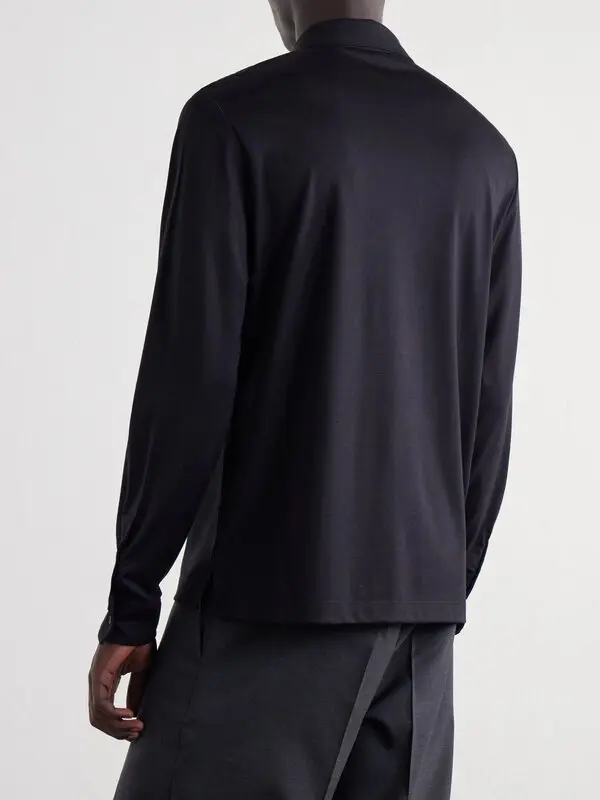 Mr P. Silk And Cotton-blend Polo Shirt