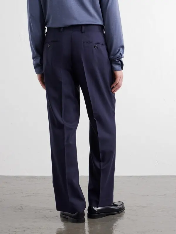 Mr P. Wide-leg Pleated Wool Suit Trousers