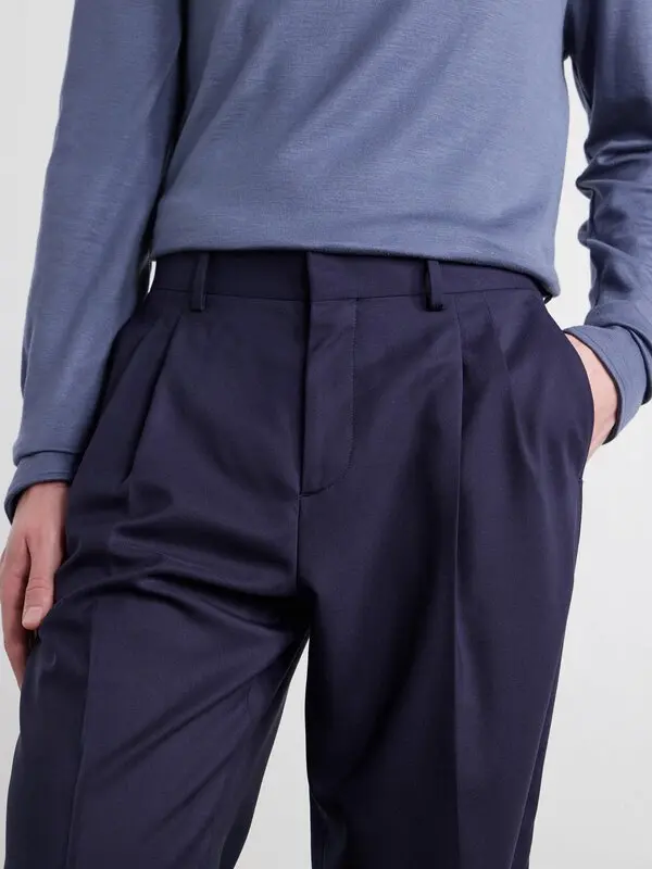 Mr P. Wide-leg Pleated Wool Suit Trousers
