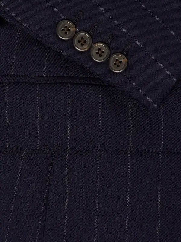 Polo Ralph Lauren Double-breasted Striped Wool-blend Suit Jacket