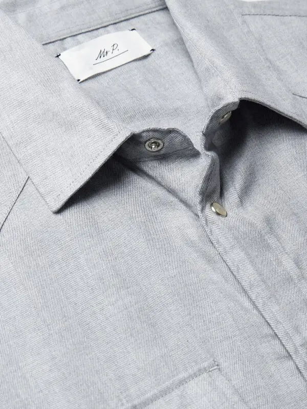 Mr P. Herringbone Cotton And Lyocell-blend Shirt